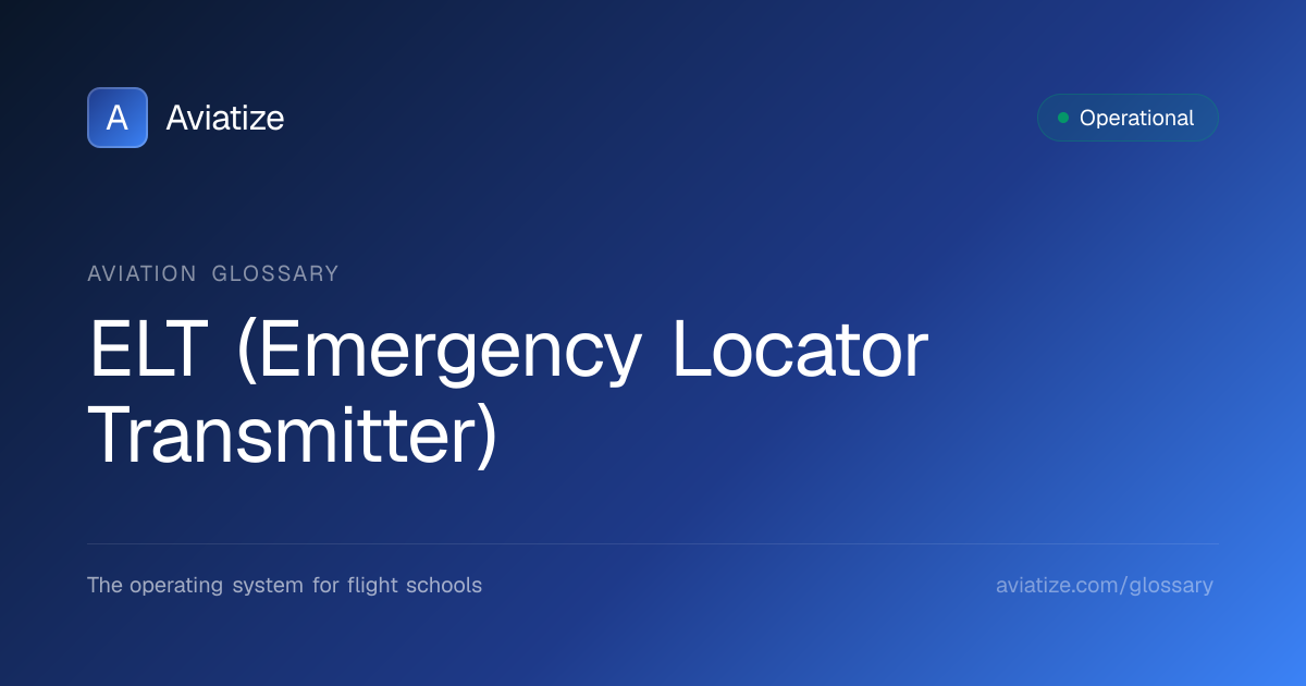 ELT (Emergency Locator Transmitter) | Aviation Glossary | Aviatize ...