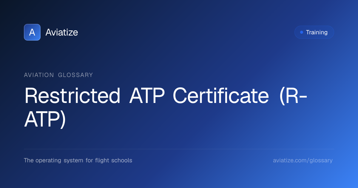 What is a Restricted ATP Certificate (R-ATP)? | FAA Pilot Training ...